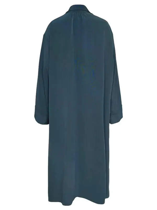 Y’s Draped Back-slit Midi Dress - Blue