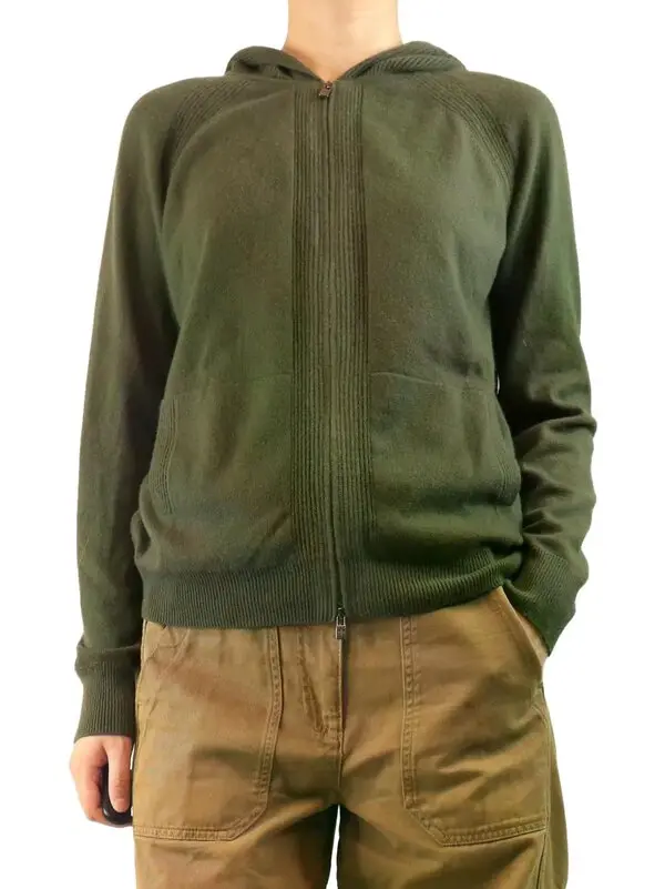 Loro Piana Zip-up Cashmere Hoodie - Green