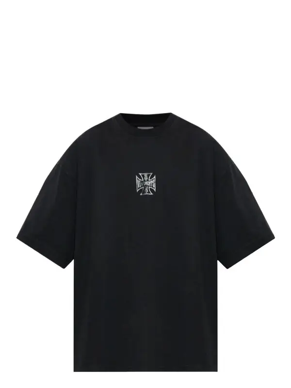 Vetements Biker Cross Logo Boxy T-shirt 'washed - Black