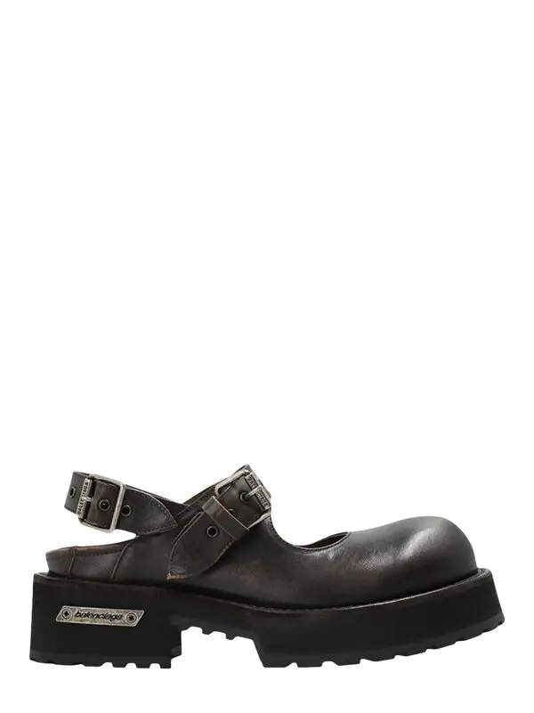 Balenciaga Mary Jane Platform Shoes - Brown