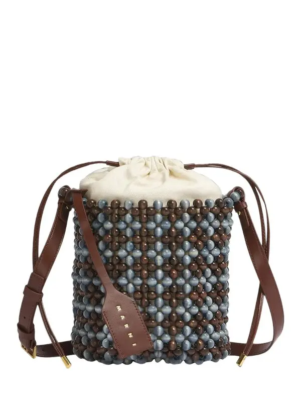 Marni Beaded Bucket Bag - Blue