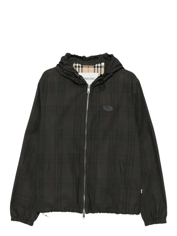 Burberry Newport Coated Jacket With Check Pattern - Tan
