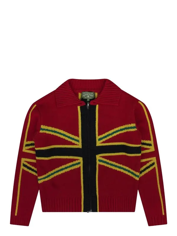 DENIM TEARS Union Jack Zip Sweater - Red
