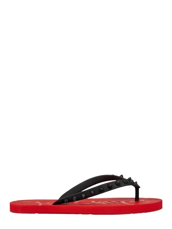CHRISTIAN LOUBOUTIN Studded Flip Flops - Red