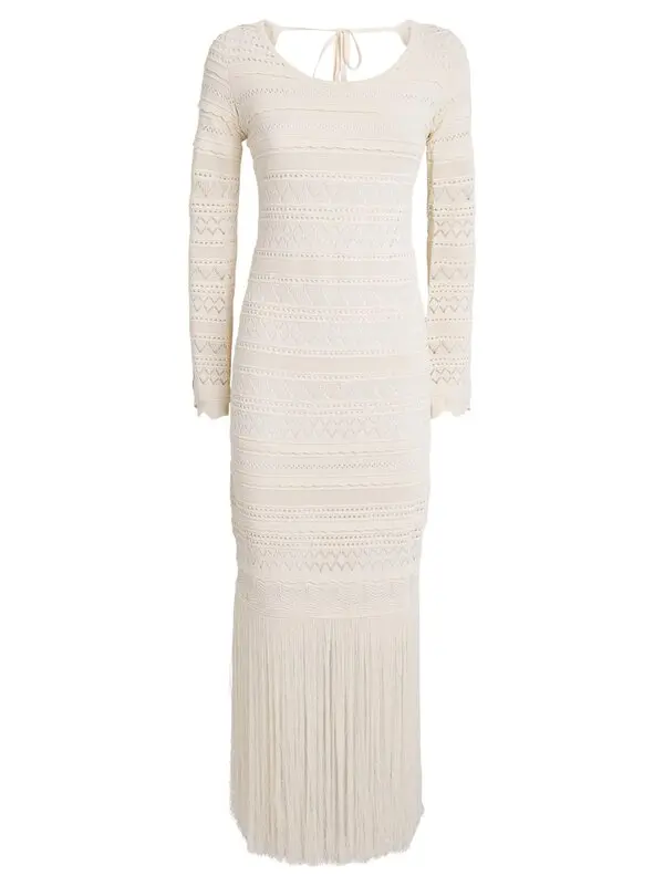 Devon Windsor Knitted Uma Maxi Dress - Ivory