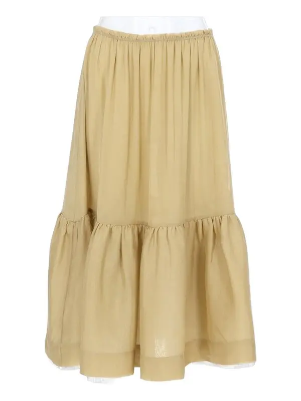 Paloma Wool Midi Skirt In Silk - Beige