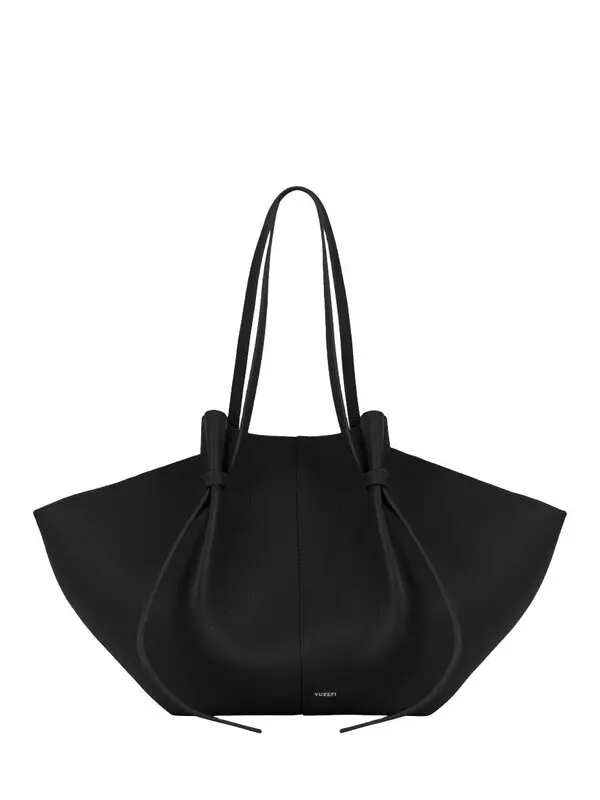 Yuzefi Pebble-grain Leather Shoulder Bag - Black