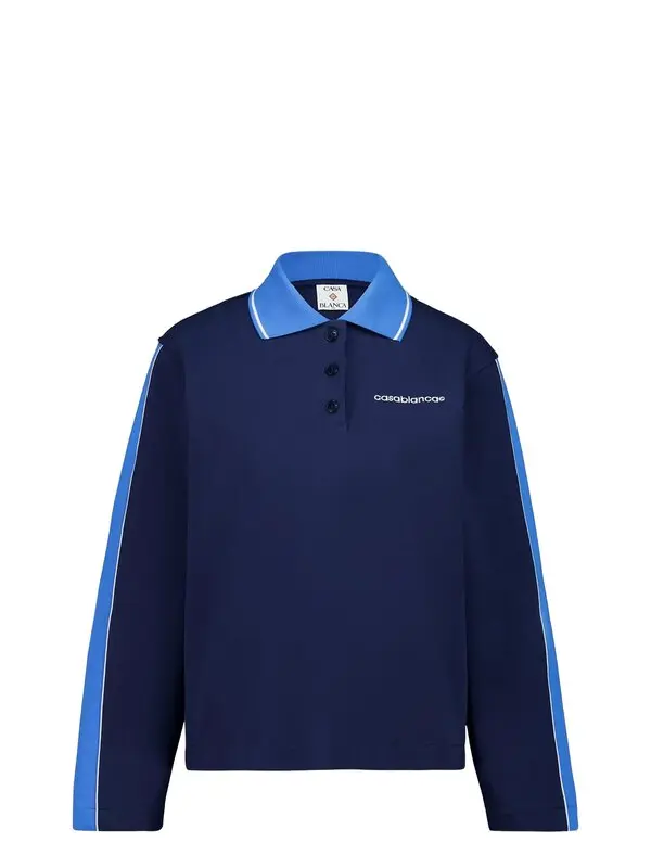 Casablanca Polo Collar Sweatshirt - Blu