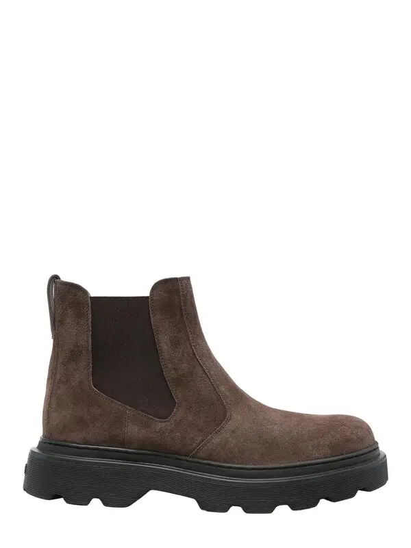 TOD`S Tod's Suede Chelsea Boots With Lug Sole - Marrone