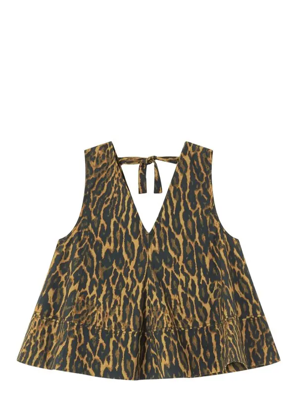 GANNI Back-tie V-neck Mini Dress - Verde