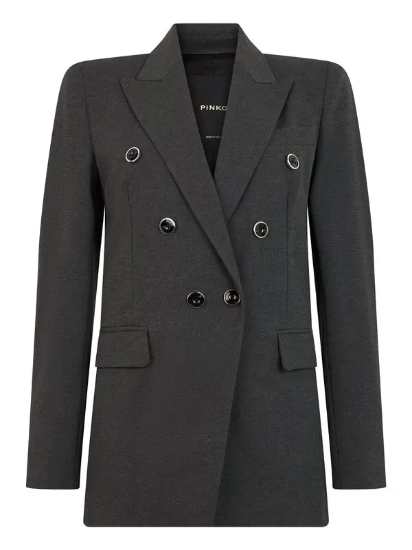 Pinko Double-breasted Notched Lapel Jacket - Grey