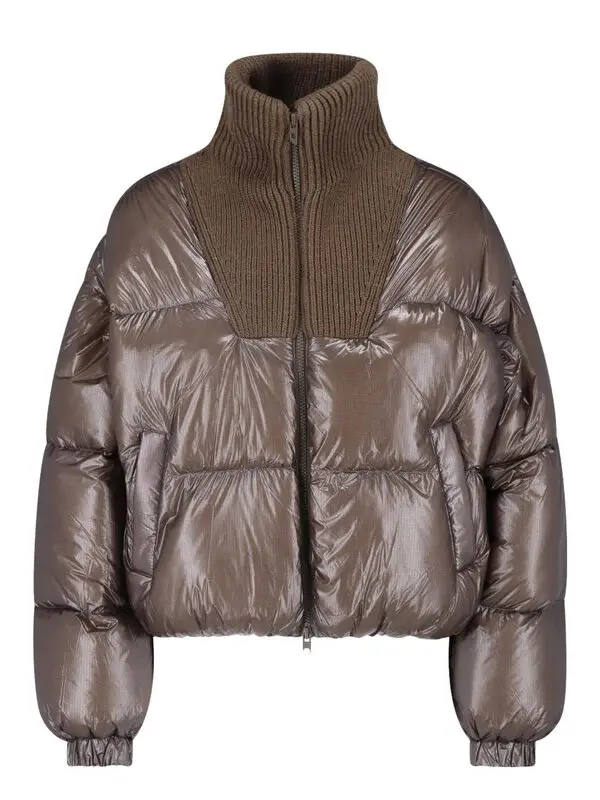 DIESEL® Hybrid Cropped Quilted Puffer Jacket - Brown