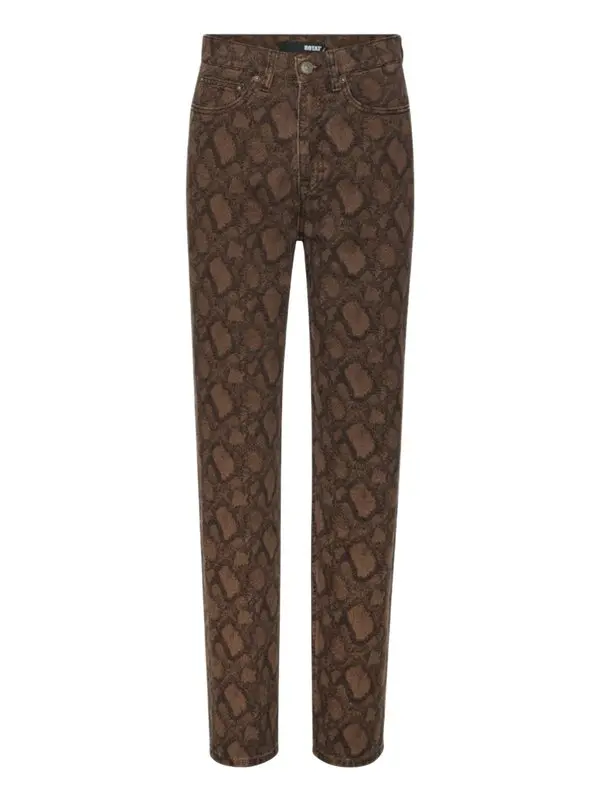 ROTATE BY BIRGER CHRISTENSEN Front-button Utility Jeans With Concealed Zip - Marrone