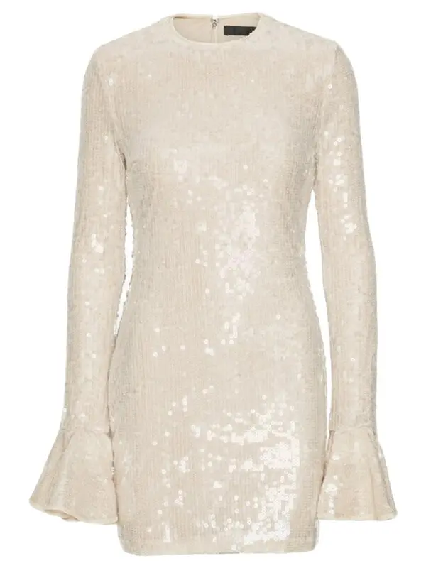 ROTATE BY BIRGER CHRISTENSEN Sequin Fitted Mini Dress With Flared Cuffs - Rosa
