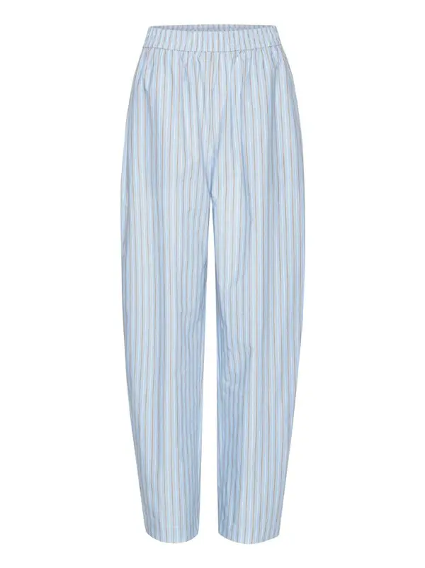 ROTATE BY BIRGER CHRISTENSEN Striped Poplin Pull-on Pants - Azzurro