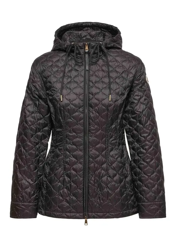 Moncler Water-repellent Down Puffer Coat With Adjustable Hood And Cuffs - Nero