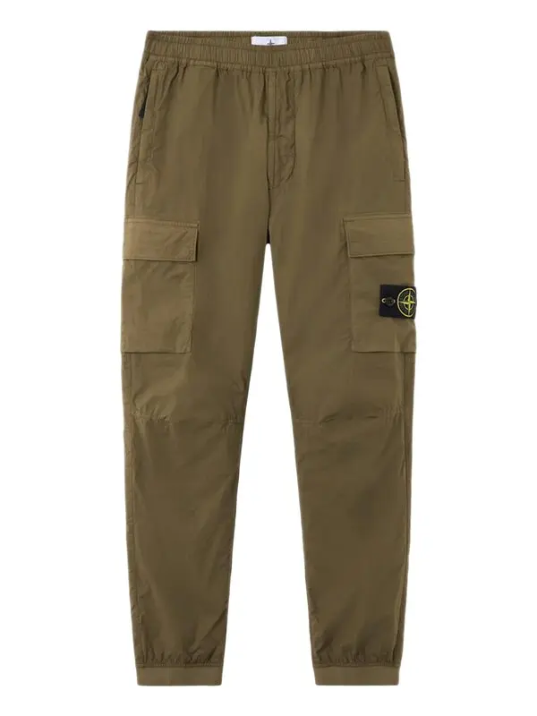 Stone Island Cargo Pants With Vertical Zip Hand Pockets And Flap Bellows Pockets - Verde