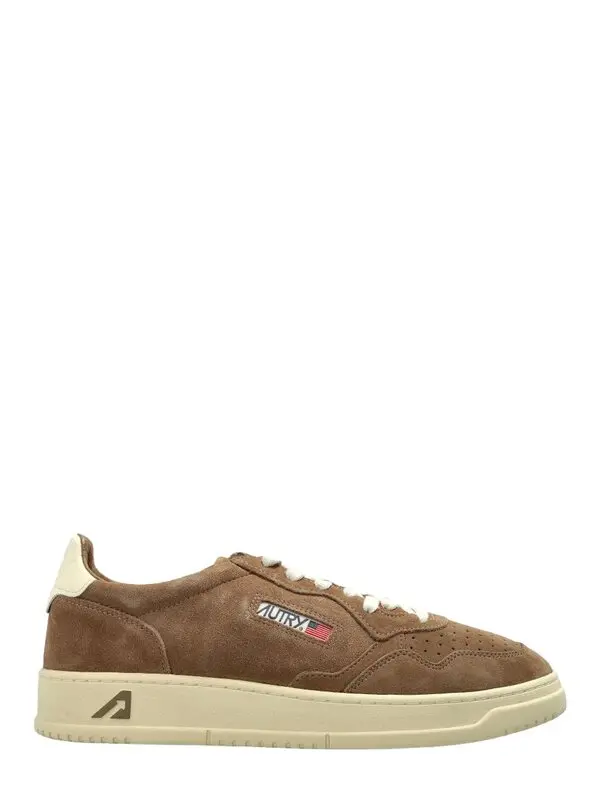 AUTRY Suede Sneakers With Micro-perforated Toe - Marrone