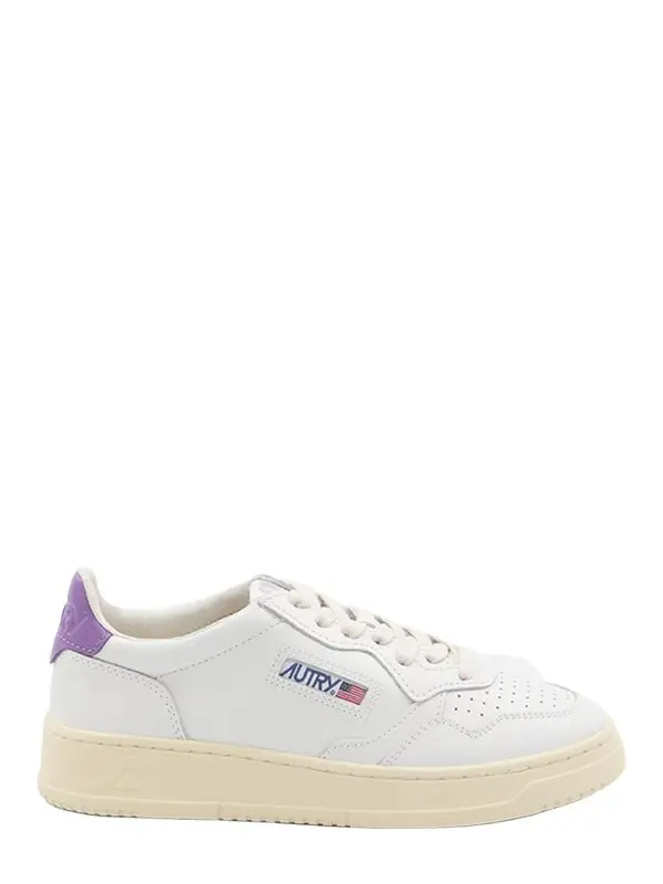 AUTRY Leather Sneakers With Micro-perforated Toe - Bianco