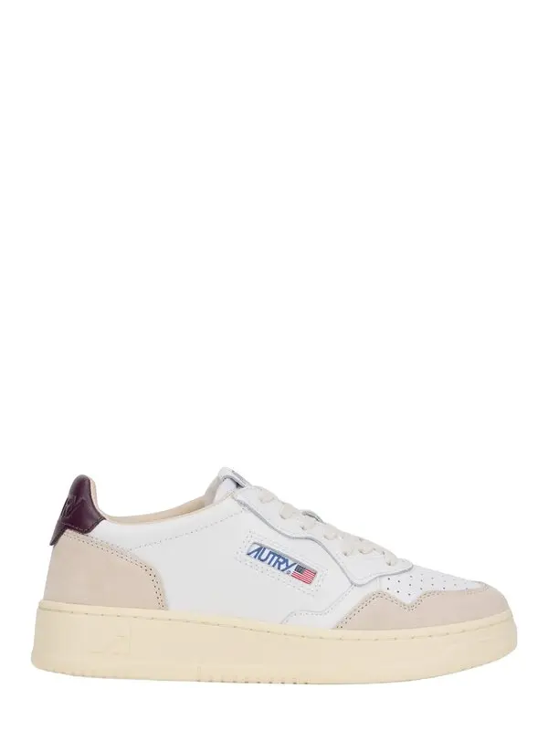 AUTRY Inspired Modern" Leather Sneakers With Suede Accents - White