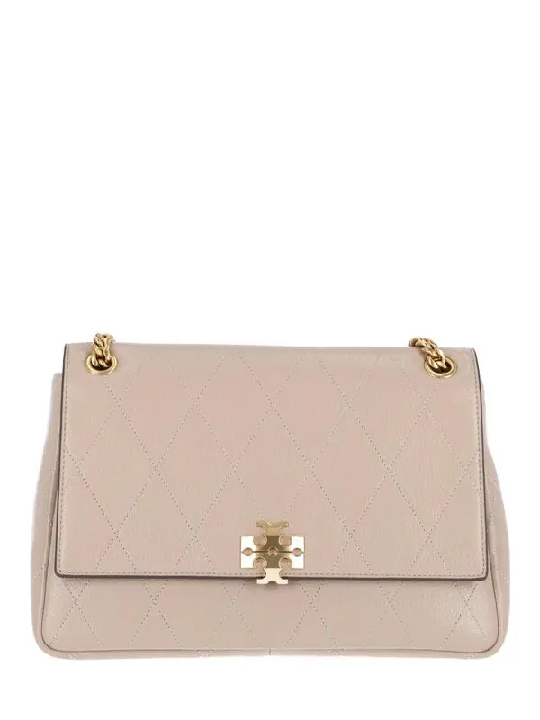 Tory Burch Quilted Leather Shoulder Bag - Grey