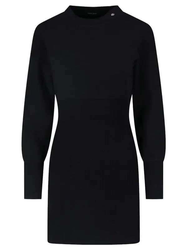 ANINE BING Sculpting Viscose Blend Midi Dress - Black