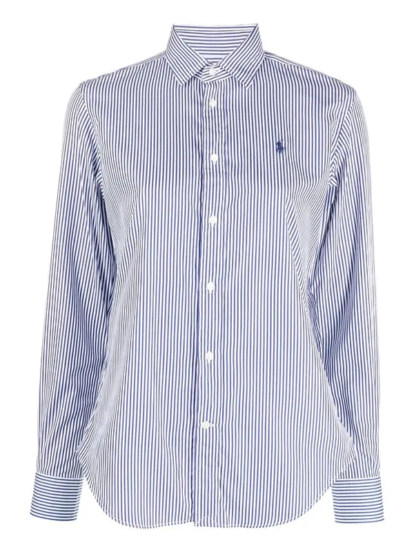 Polo Ralph Lauren Striped Cotton Shirt With Mother-of-pearl Buttons - Blu