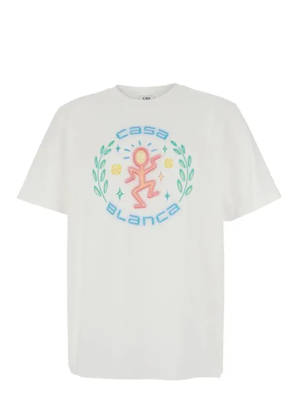 Casablanca Graphic Print Crew Neck Short-sleeve T-shirt - Bianco