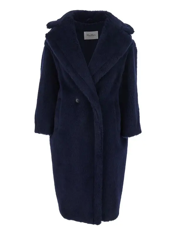 Max Mara Oversized Alpaca Blend Double-breasted Coat - Blu