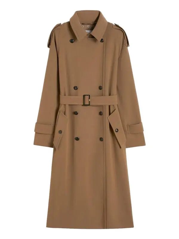 Max Mara Flared Wool Jacket With Dual-use Shirt Collar - Marrone