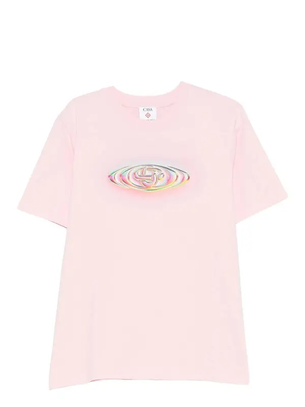 Casablanca Short-sleeve Round-neck Graphic T-shirt - Rosa