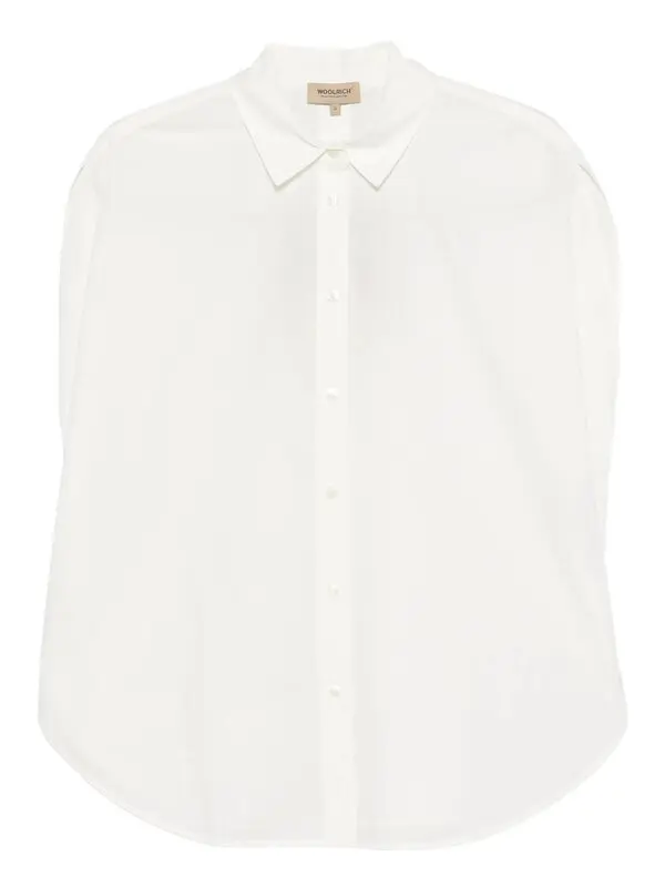 Woolrich Oversized Sleeveless Cotton Poplin Shirt - Bianco