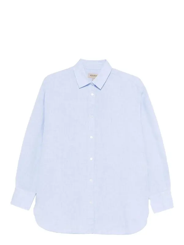 Woolrich Linen Button-front Shirt - Azzurro