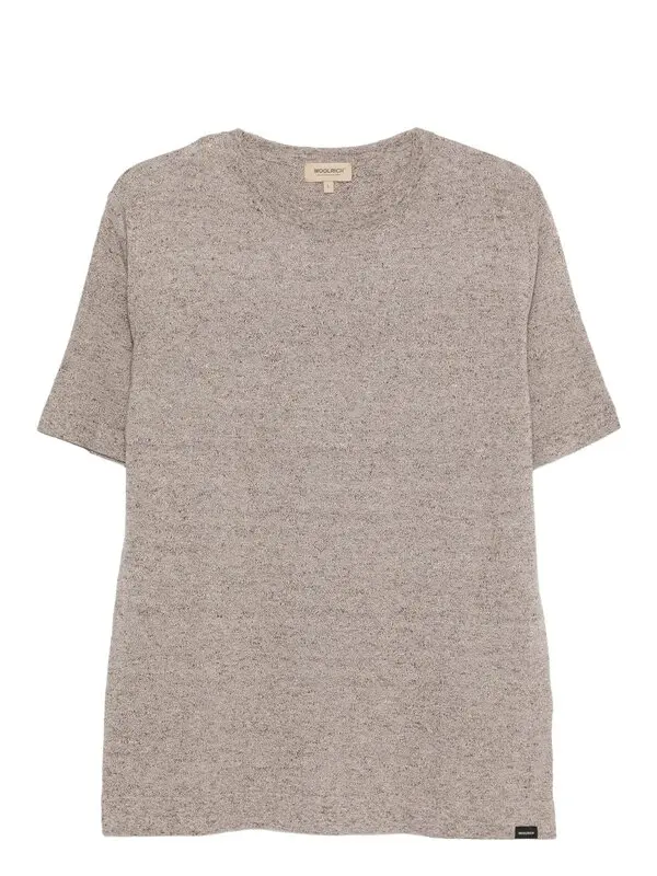 Woolrich Short-sleeve Cotton-linen Knit T-shirt - Marrone