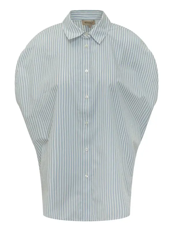 Woolrich Striped Cotton Poplin Shirt - Azzurro
