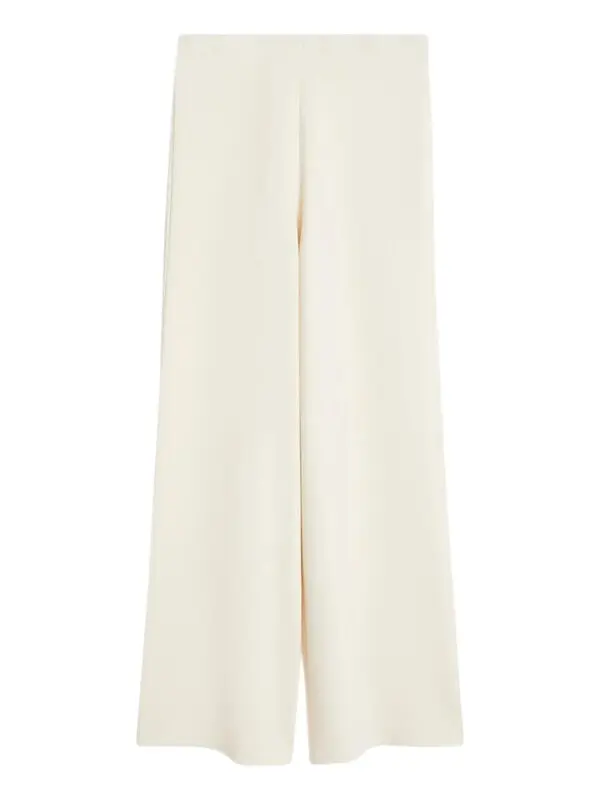 Max Mara Straight-cut Trousers With Logo Elasticated Waist - Bianco