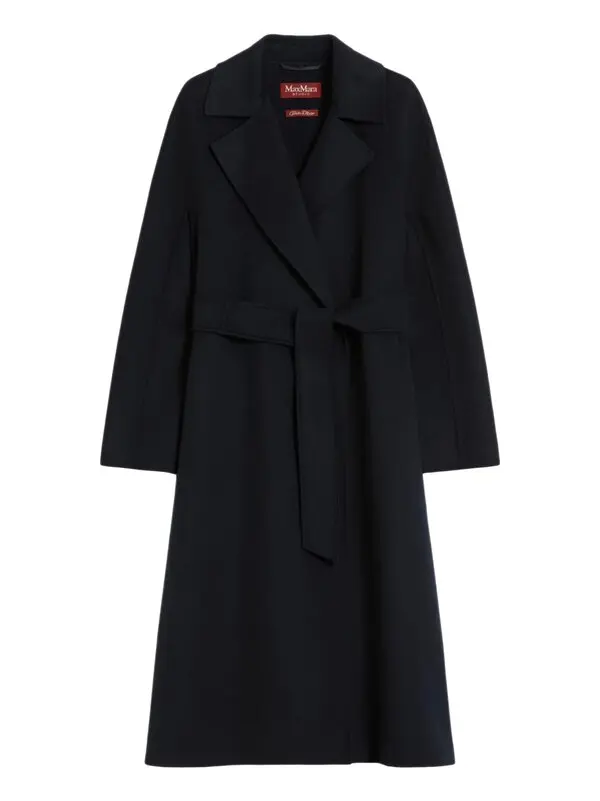 Max Mara Double-drap Wool, Cashmere & Silk Wrap Jacket With Kimono Sleeves - Blu