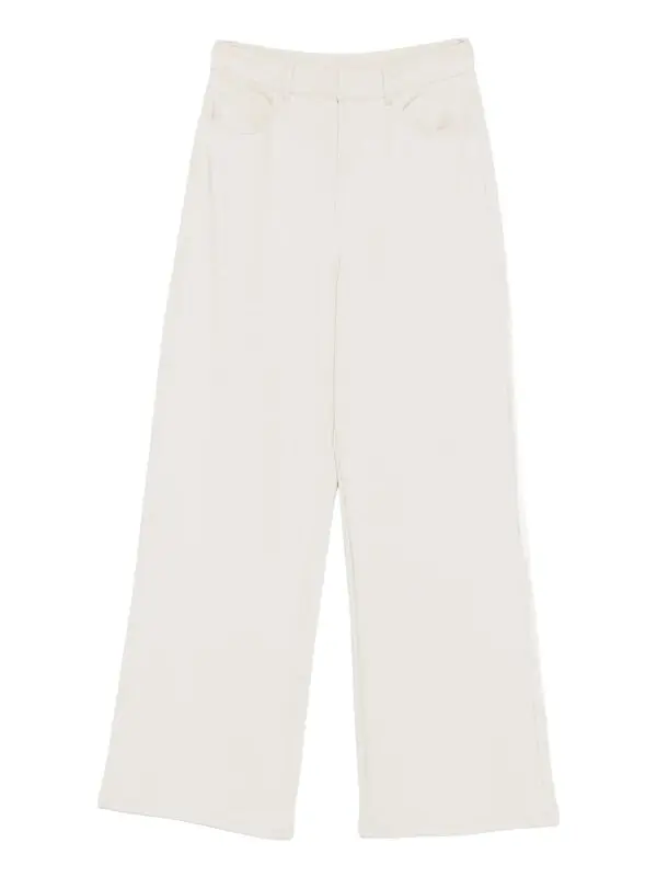 Max Mara T-shirt Trousers With Zip And Button Closure - Bianco