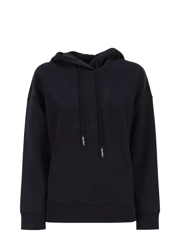 Max Mara Long Sleeve Embroidered Hoodie - Blu