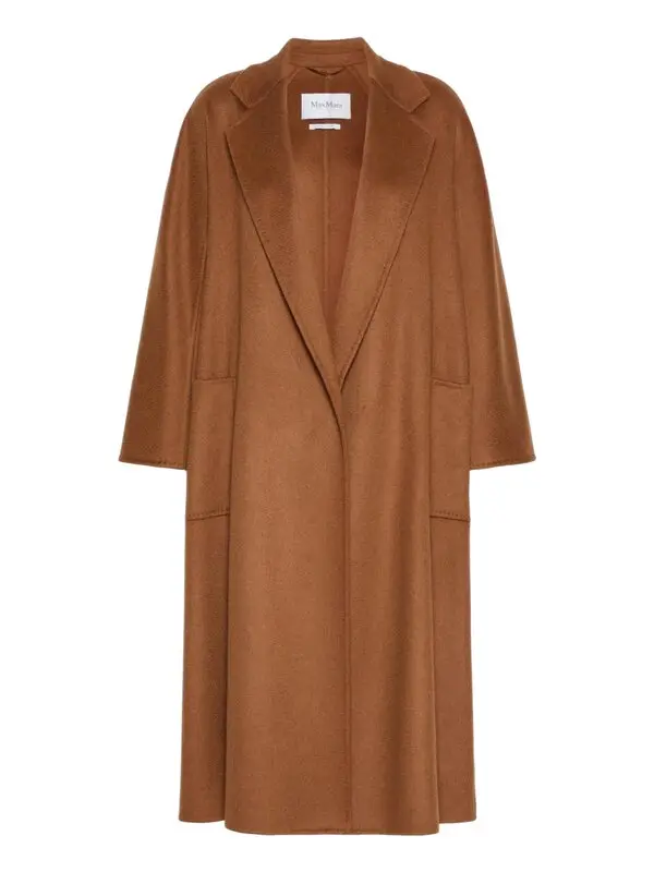 Max Mara Cashmere Lapel Coat With Belt - Marrone