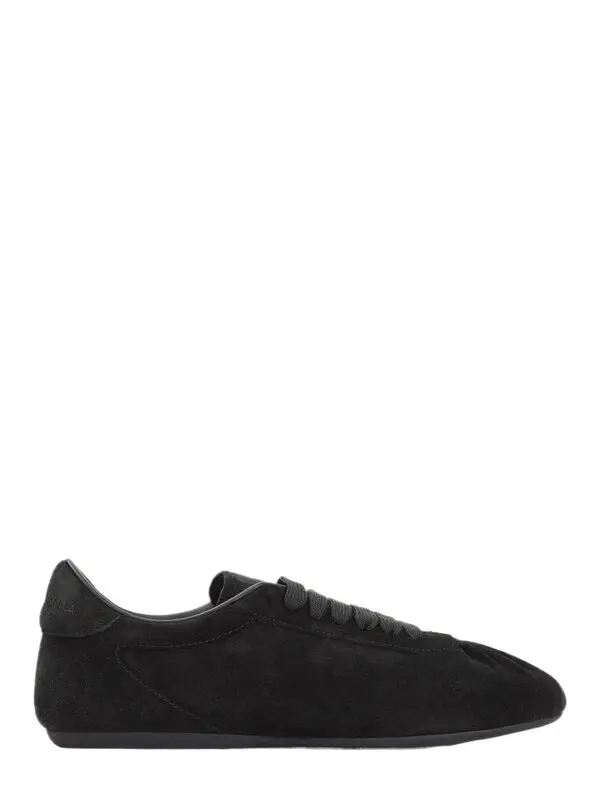 Dolce & Gabbana 8mm Leather Sneakers With Light Gold-plated Details - Nero