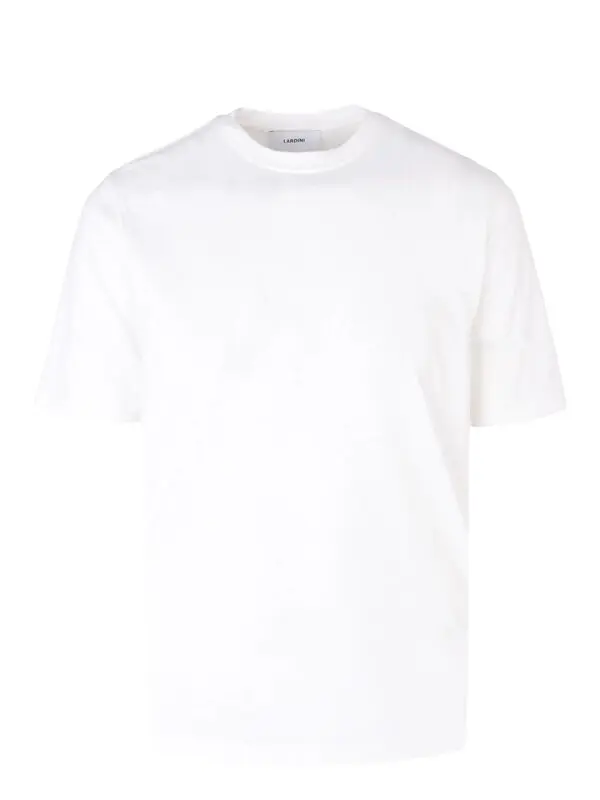 LARDINI Cotton-silk Crewneck T-shirt - Bianco