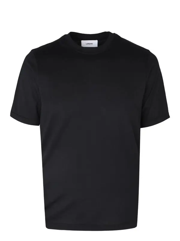 LARDINI Cotton-silk Blend Crewneck T-shirt - Nero