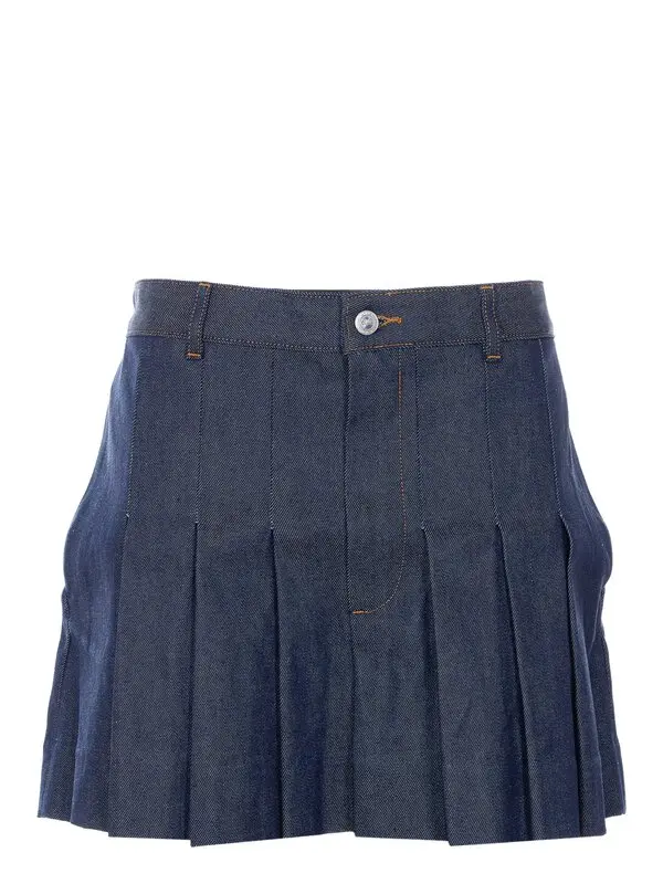A.p.c. Pleated Panel Skirt With Side Pockets - Blu