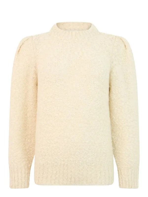 Isabel Marant Étoile Balloon Sleeve High Neck Wool Sweater - Beige