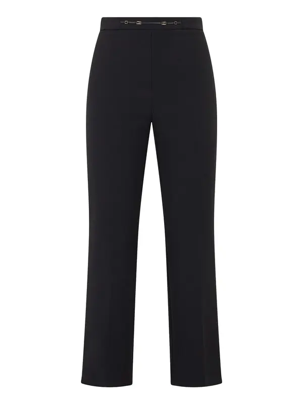 Elisabetta Franchi Straight-leg High-waist Pants With Buckled Detail - Black