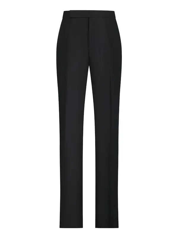 LARDINI Lined Linen Tailored Trousers - Nero