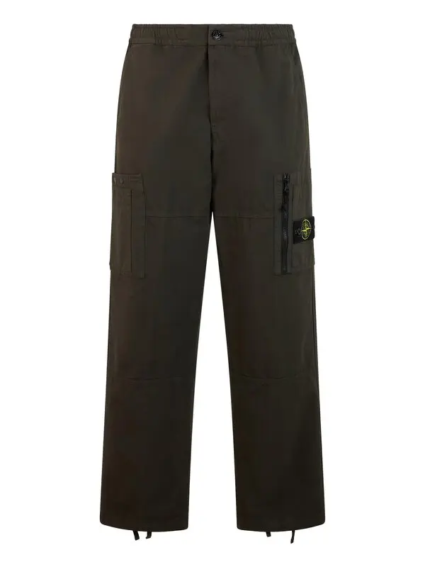 Stone Island Wide Leg Cargo Pants - Khaki