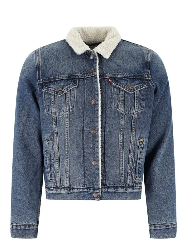 LEVI'S STRAUSS Sherpa-lined Denim Trucker Jacket - Blue