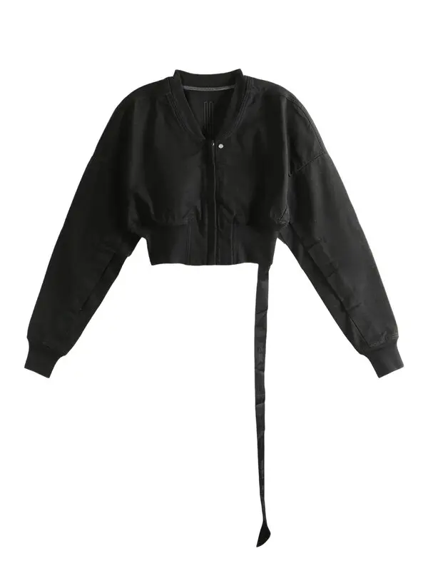 Rick Owens Cropped Zip-up Bomber Jacket - Nero